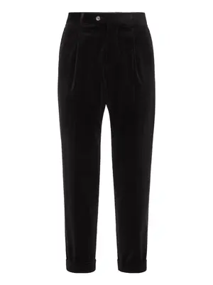 Brunello Cucinelli Corduroy Tapered Trousers - Black