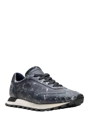 MAISON MARGIELA Replica Hand-Painted Leather Sneakers Blue