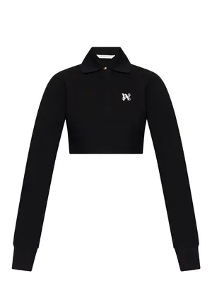 Palm Angels Monogram Polo Top - Black