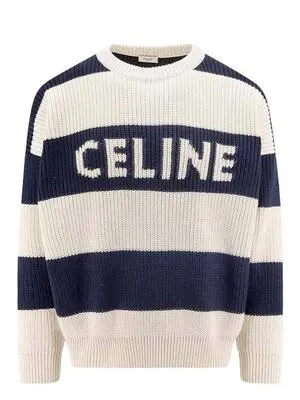 Celine Stripe Wool Sweater - Blue