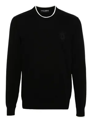 Dolce & Gabbana Logo-embroidered Sweater - Black