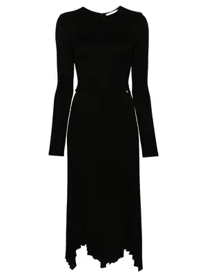 NISSA Logo-plaque Midi Dress - Black