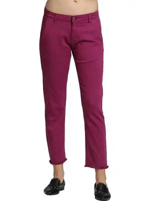 APNY Straight Leg Ankle Pants - Bordeaux