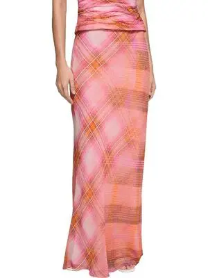 MANGO MANGO Plaid Maxi Skirt