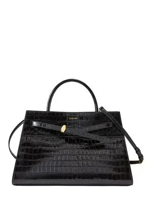 Veronica Beard Large Dash Bag Black Croc