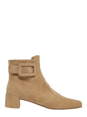 ROGER VIVIER Tres Vivier Buckle Ankle Booties - Brown