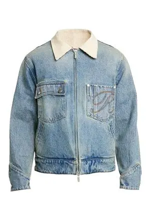 Rhude Western Zip-up Denim Trucker Jacket - Blue