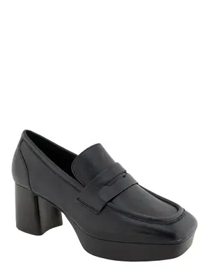 Aerosoles Aerosoles Cavour Platform Loafer Pumps Black Leather