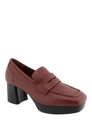 Aerosoles Cavour Platform Loafer Pumps - Clay Leather