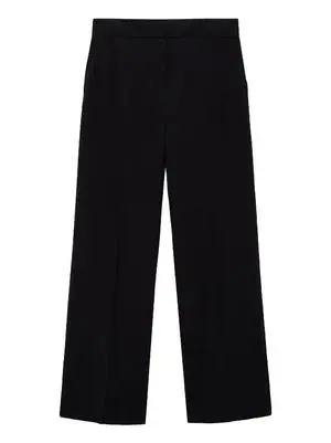 Mango MANGO Creased Wide Leg Trousers Black