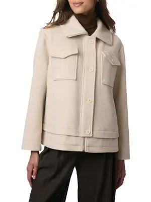 Bernardo Chest Pocket Coat - Putty