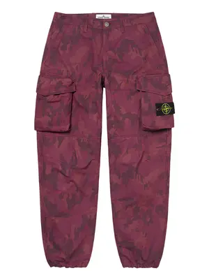 Supreme X Stone Island Reactive Ice Camo Ripstop Cargo Pant - Red