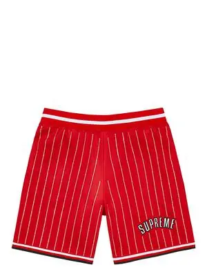 Supreme Rhinestone Stripe Basketball Shorts - Red