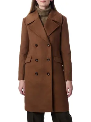 Bernardo Double-Breasted Long Coat Cigar