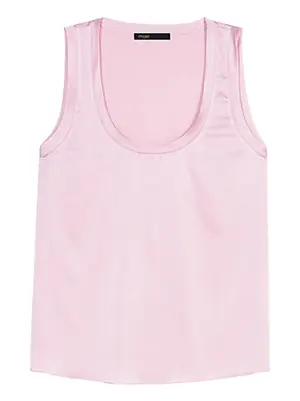 Maje Maje Round-Neck Stretch-Silk Top Roses