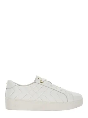 DUNE Egent Quilted Platform Low-top Trainers - White Leather