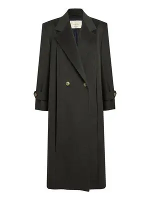 Max Mara Wool Double-Breasted Coat Green