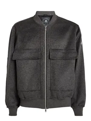 Moose Knuckles Moose Knuckles Wool-Cashmere-Silk Bomber Jacket Grey
