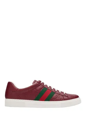 Gucci Gucci Ace GG Embossed Leather Low-Top Sneakers Violet