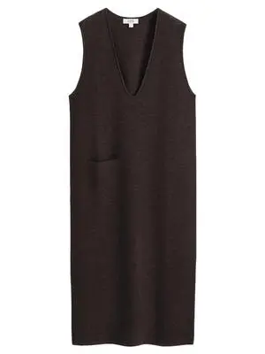 Cos Boiled-Wool Midi Dress Brown