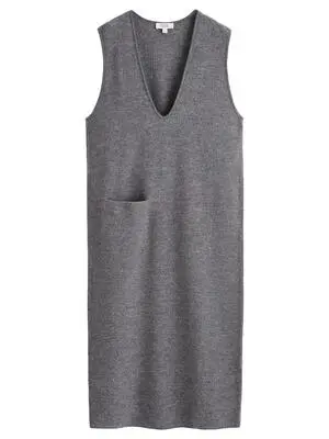 Cos Boiled-Wool Midi Dress Gray