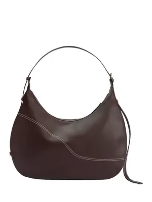 ATP ATELIER Potenza Large Hobo Bag - Walnut,contrast Stitch