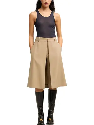 AMI Paris AMI Paris Paneled Knee-Length Shorts Neutrals