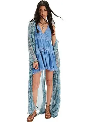 Free People In This Groove Mini Slip Dusted Blue