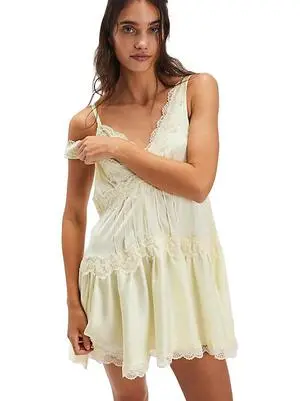 Free People In This Groove Mini Slip Limon Ice