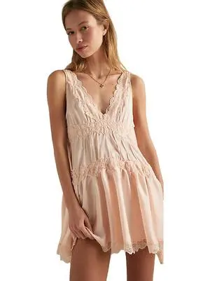 Free People In This Groove Mini Slip Peach Dust