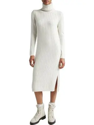 ELEVENTY Eleventy Long Sleeve Virgin Wool & Cashmere Turtleneck Sweater Dress