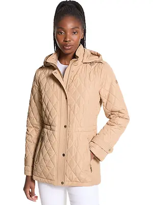 Michael Kors Quilted Hooded Jacket - Natural