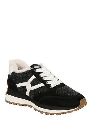 Veronica Beard Valentina 3 Shearling Sneakers Black