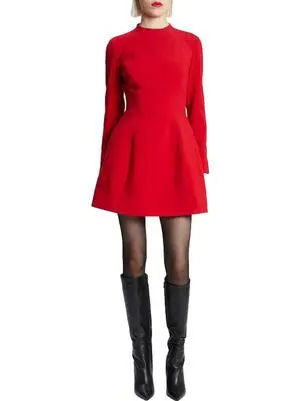 Bardot Bardot Delphi Long Sleeve Mini Dress Deep Red