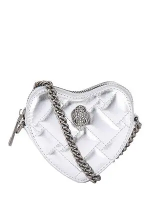 Kurt Geiger Kurt Geiger London Micro Heart Leather Crossbody Bag Silver