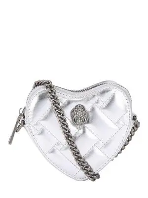 Kurt Geiger Micro Heart Leather Crossbody Bag - Silver