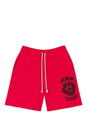 DENIM TEARS Denim University Sweat Shorts - Red
