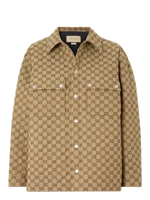 Gucci Quilted 'gg' Monogram Shirt - Brown