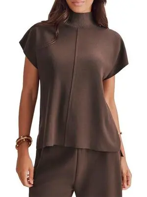 Splendid Winslow Mock Neck Pullover - Java Brown