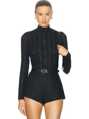 Sablyn Hailey B Cropped Mock Neck Top - Black