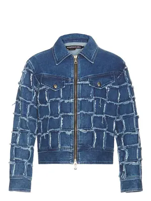 Andersson Bell Patchwork Denim Jacket - Washed Blue