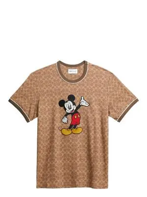 COACH Disney X Signature Mickey Mouse T-shirt - Tan Signature