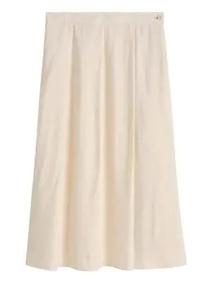 Cos Pleated A-Line Midi Skirt Beige
