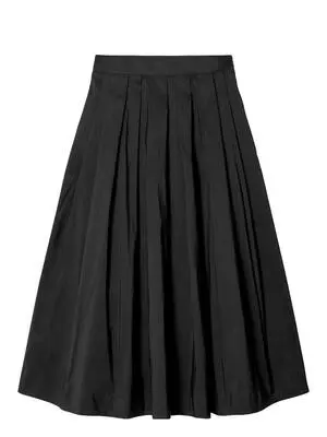 Cos Pleated A-Line Midi Skirt Black