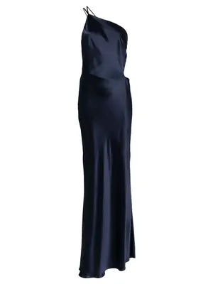 Michelle Mason Michelle Mason Asymmetrical Silk Gown Blue