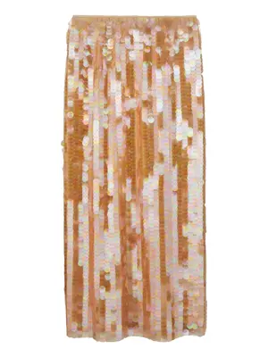 Tory Burch High-waisted Sequin-embellished Midi Skirt - Neutrals