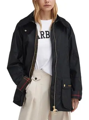 Barbour Allerston Waxed Coat - Black