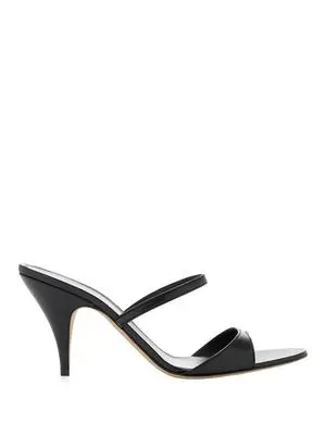 THE ROW Vika Leather Sandals Black