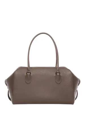 THE ROW E/w Leather Bowling Bag Grey
