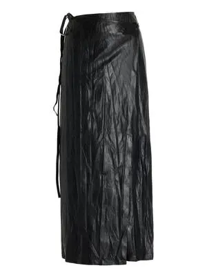 THE ROW Bert Leather Midi Skirt Black